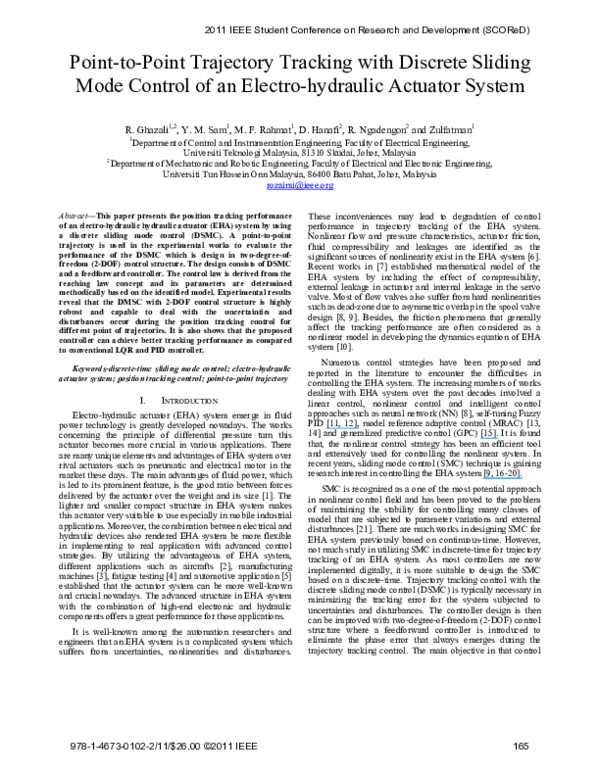 Pdf Point To Point Trajectory Tracking With Discrete Sliding Mode Control Of An Electro