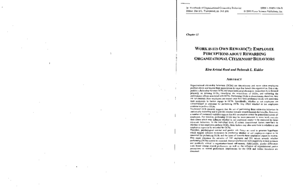 (PDF) “Work is its own reward (?): Employee perceptions about rewarding ...