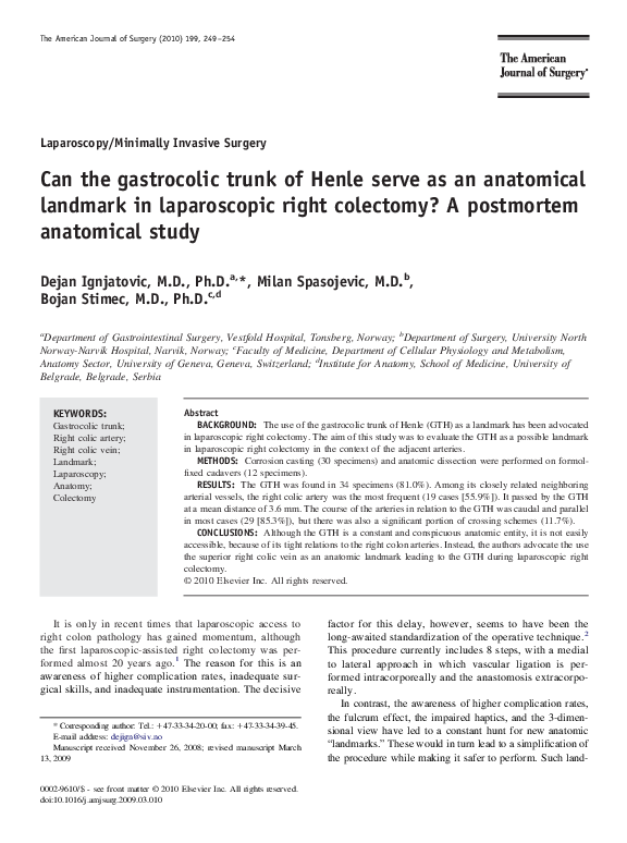 (PDF) Can the gastrocolic trunk of Henle serve as an anatomical ...