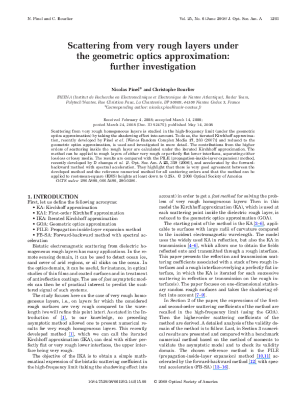 (PDF) Scattering from very rough layers under the geometric optics ...