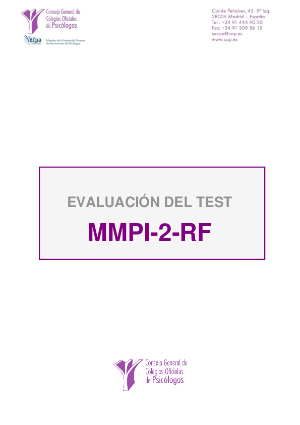 (PDF) MMPI 2 RF