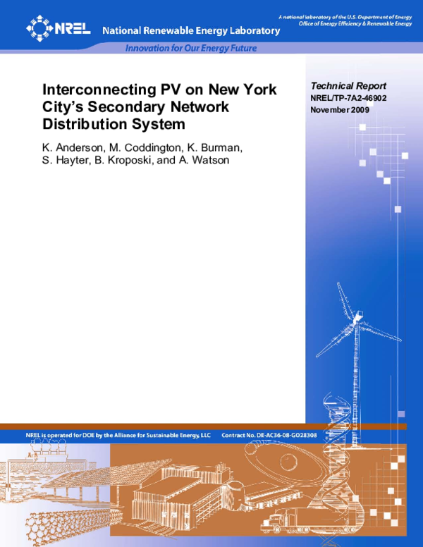 (PDF) Interconnecting PV on New York City's Secondary Network ...