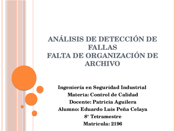 (PPT) ANÁLISIS DE DETECCIÓN DE FALLAS