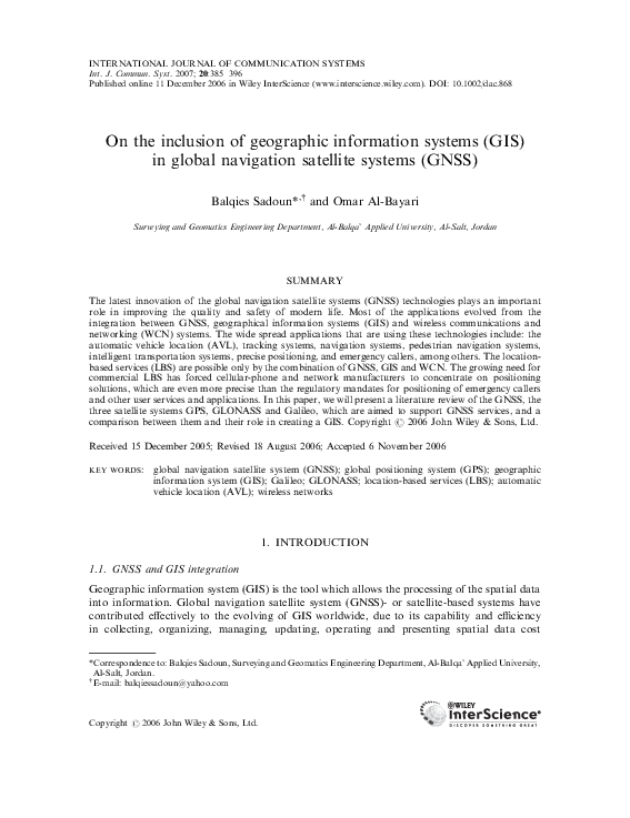 (PDF) On the inclusion of geographic information systems (GIS) in ...