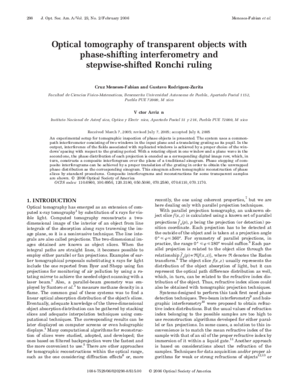 (PDF) Optical tomography of transparent objects with phase-shifting ...
