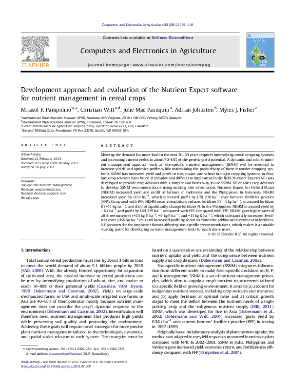 (PDF) Development approach and evaluation of the Nutrient Expert ...