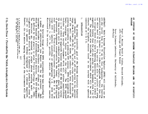 (PDF) An overview of the extreme ultraviolet explorer and its ...