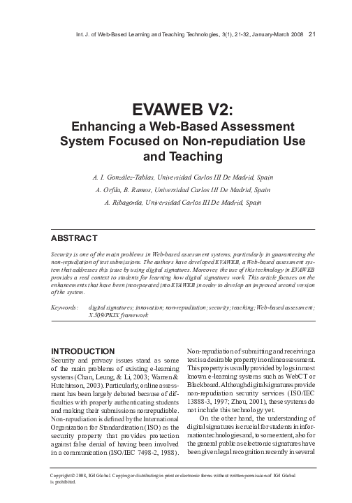 (PDF) EVAWEB v2: enhancing a web-based assessment system
