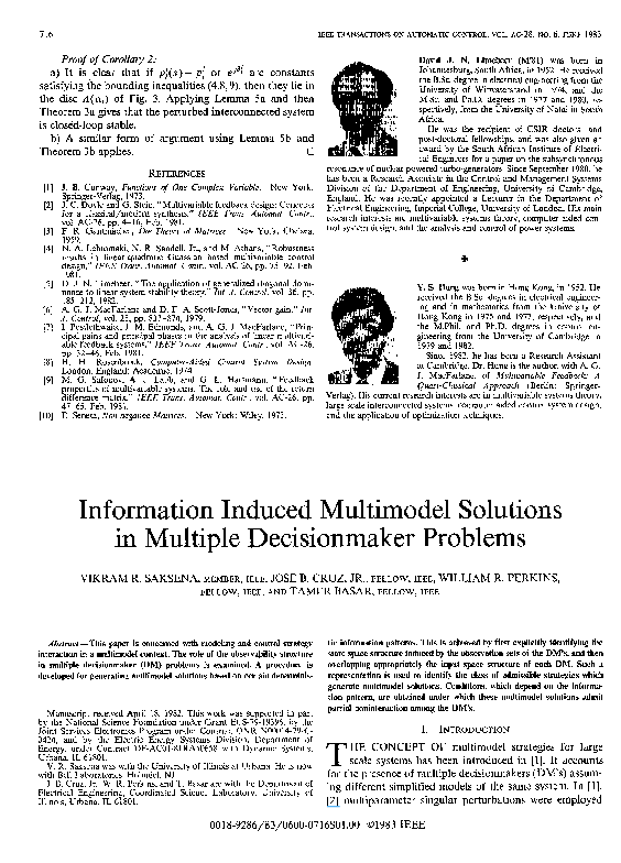 (PDF) Information induced multimodel solutions in multiple ...