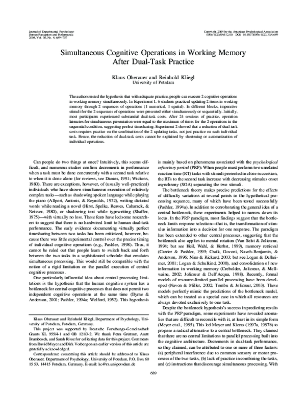 (PDF) Simultaneous Cognitive Operations in Working Memory After Dual-Task Practice.