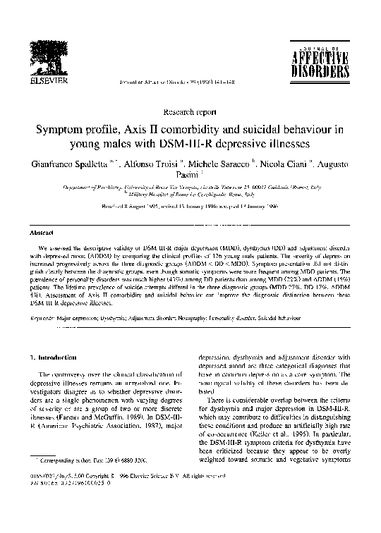 (PDF) Symptom profile, Axis II comorbidity and suicidal behaviour in ...