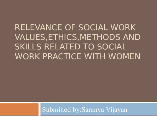 (PPT) Relevance of Social Work Values Ethics Methods And Skills Related