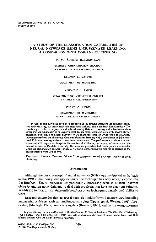 (PDF) A study of the classification capabilities of neural networks using unsupervised learning ...