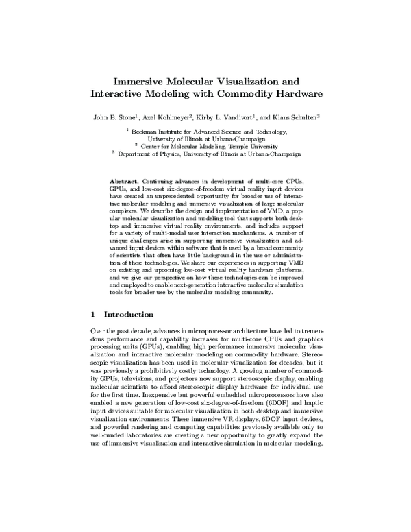 (PDF) Immersive Molecular Visualization and Interactive Modeling with ...
