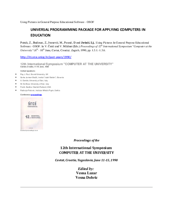 (PDF) Using Pictures in General Purpose Educational Software - OSOF