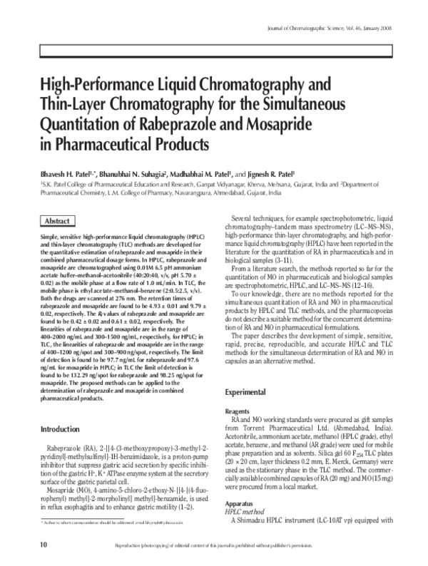 (PDF) High-Performance Liquid Chromatography and Thin-Layer Chromatography for the Simultaneous ...