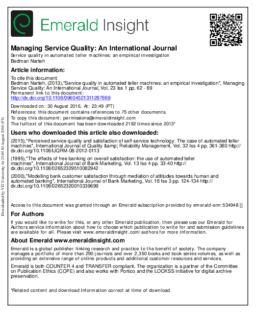 (PDF) Managing Service Quality: An International Journal