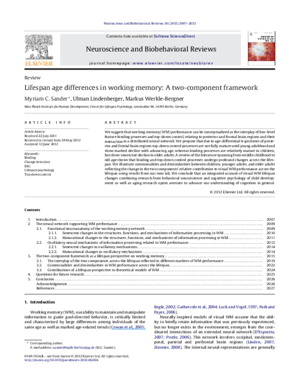 (PDF) Lifespan age differences in working memory: a two-component framework