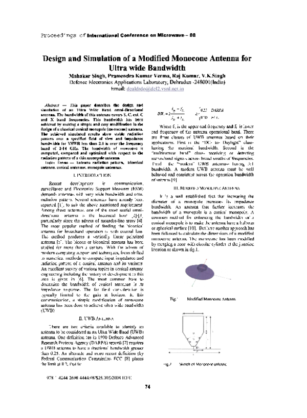 (PDF) Design and simulation of a modified monocone antenna for Ultra ...