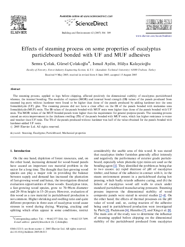 (PDF) Effects of steaming process on some properties of eucalyptus ...