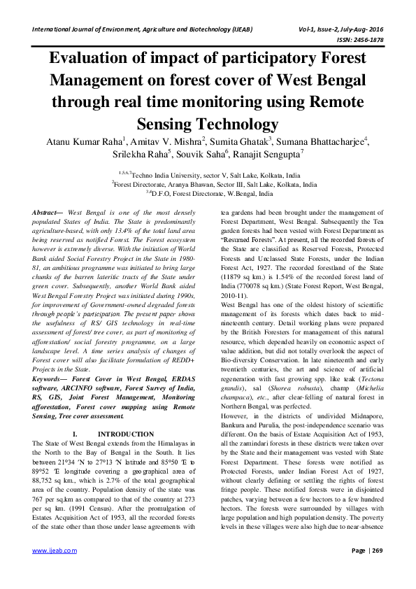 (PDF) Evaluation of impact of participatory Forest Management on forest ...