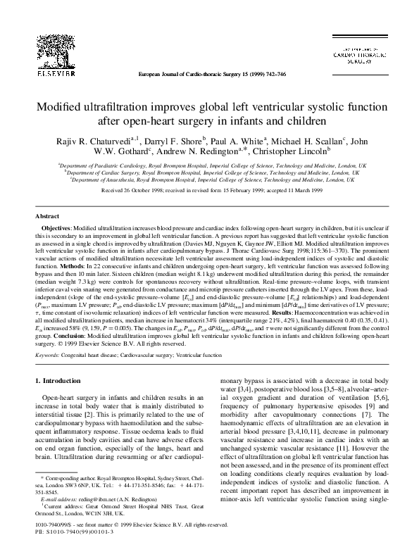 (PDF) Modified ultrafiltration improves global left ventricular ...