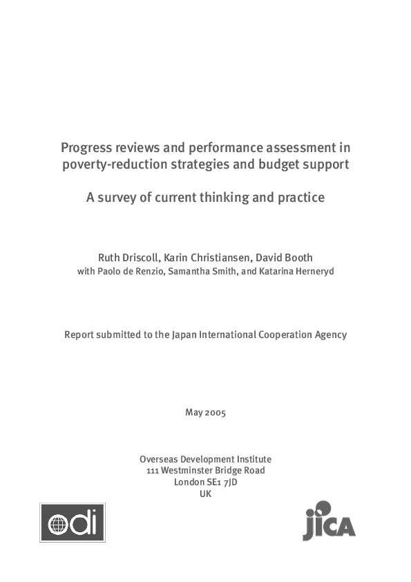 (PDF) Progress reviews and performance assessment in poverty-reduction ...