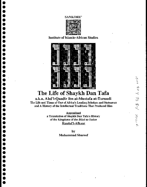 (PDF) The Life of Shaykh Dan Tafa: the Life & Times of One of Africa's ...