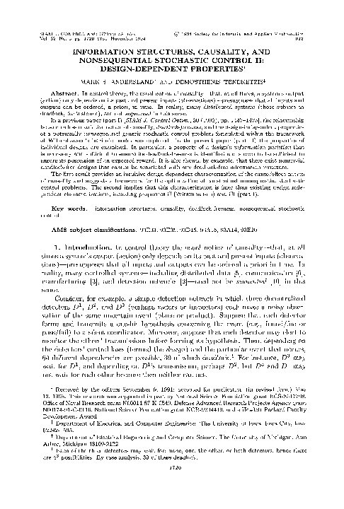 (PDF) Information Structures, Causality And Non-Sequential Stochastic ...
