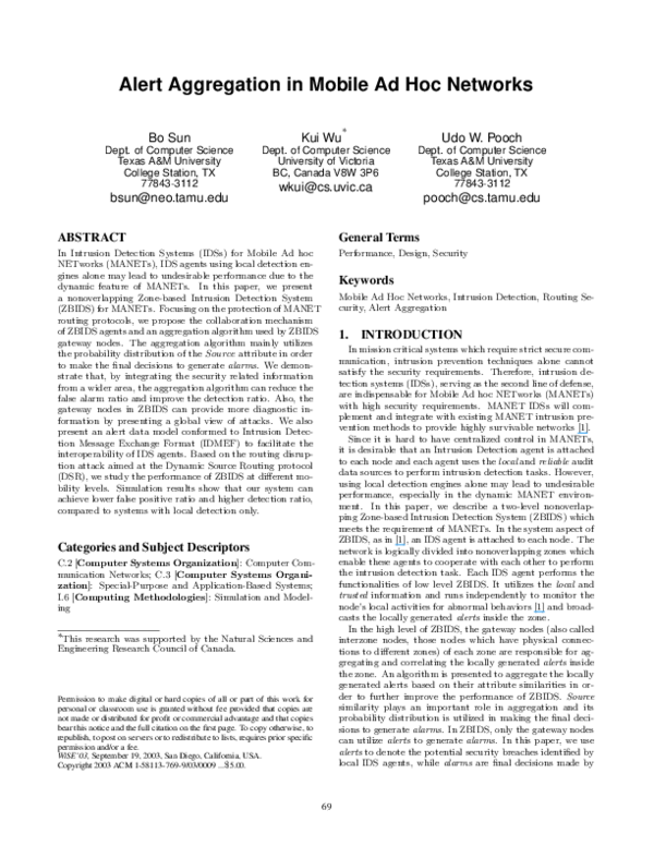 (PDF) Alert aggregation in mobile ad hoc networks