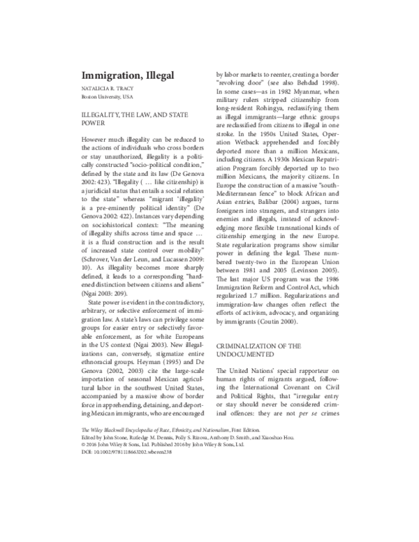 (PDF) Immigration, Illegal