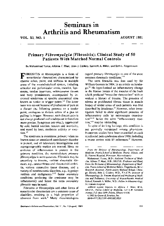 (PDF) Primary fibromyalgia (fibrositis): Clinical study of 50 patients ...