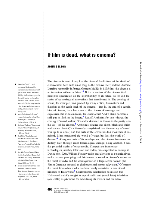 (PDF) If film is dead, what is cinema