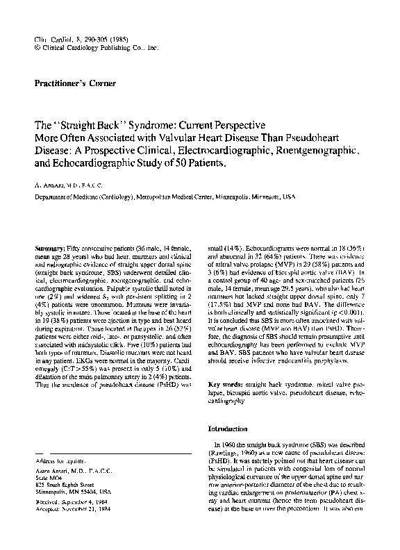 (PDF) The “straight back” syndrome: Current perspective more often ...