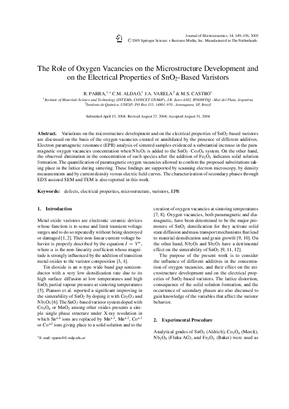 (PDF) The Role of Oxygen Vacancies on the Microstructure Development ...