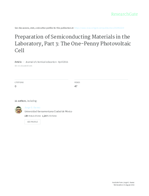 (PDF) Preparation of Semiconducting Materials in the Laboratory, Part 3 ...