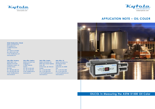 (PDF) OILCOL in Measuring the ASTM D1500 Oil Color APPLICATION NOTE ...