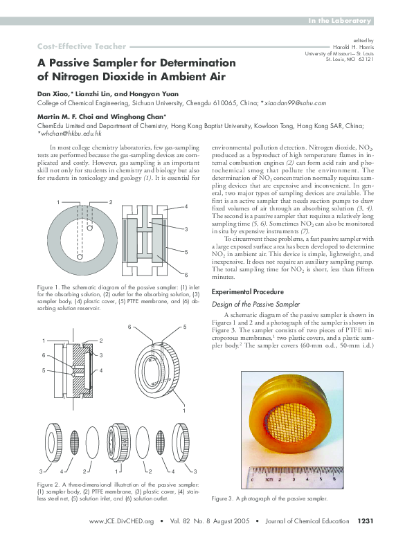 (PDF) A Passive Sampler for Determination of Nitrogen Dioxide in ...