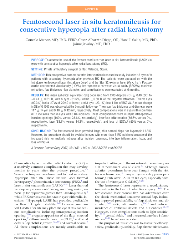 (PDF) Femtosecond laser in situ keratomileusis for consecutive ...
