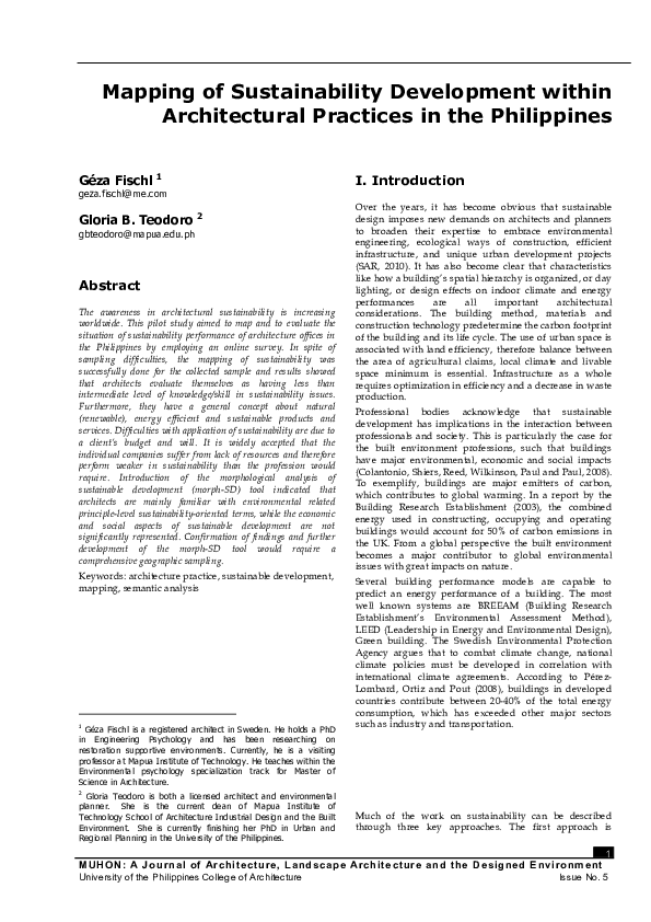 (PDF) Mapping of Sustainability Development within Architectural ...