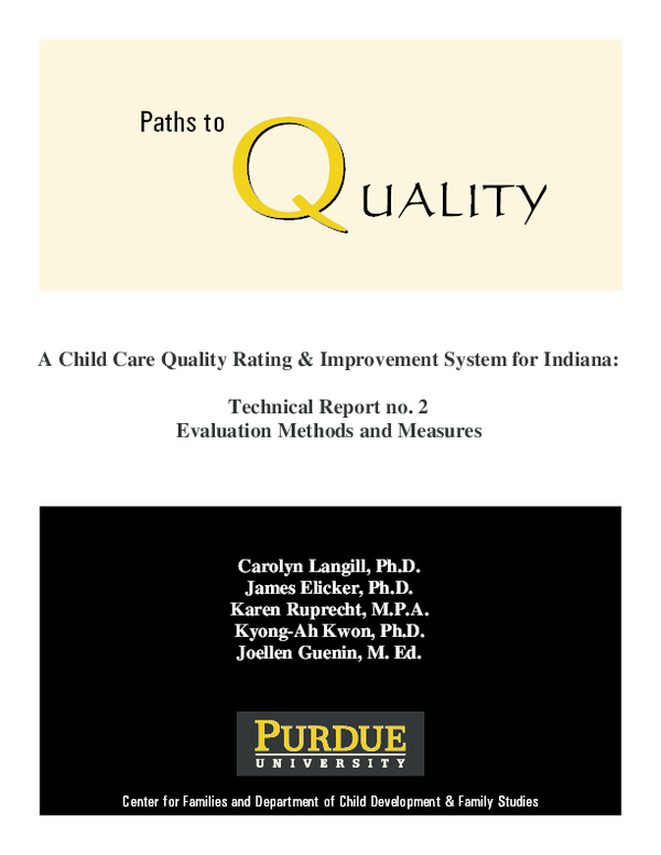 (PDF) Paths to Quality, A Child Care Quality Rating & Improvement ...