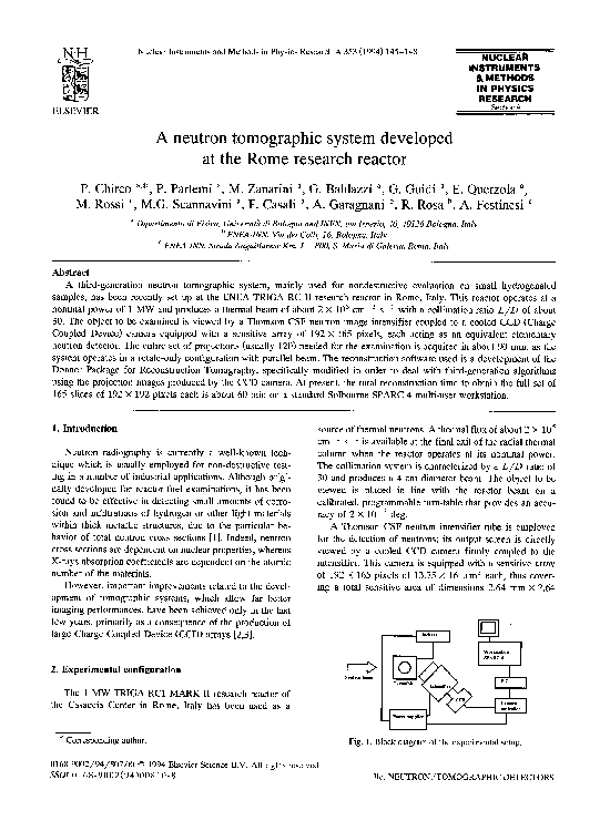(PDF) A neutron tomographic system developed at the Rome research reactor