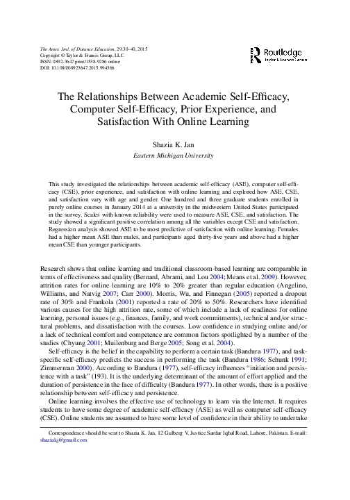(PDF) The Relationships Between Academic Self-Efficacy, Computer Self-Efficacy, Prior Experience ...
