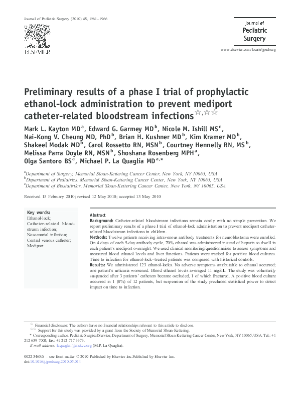 (PDF) Preliminary results of a phase I trial of prophylactic ethanol ...
