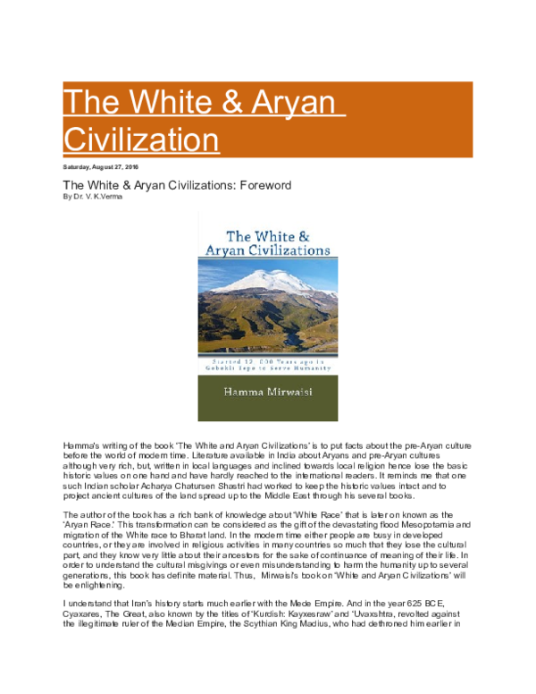 (DOC) The White & Aryan Civilization- A Forward