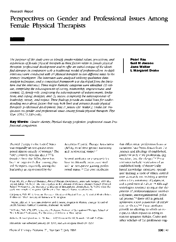 (PDF) Perspectives on Gender and Professional Issues Among Female ...