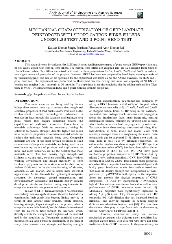 (PDF) MECHANICAL CHARACTERIZATION OF GFRP LAMINATE REINFORCED WITH ...