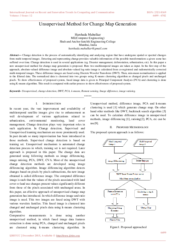 (PDF) Unsupervised Method for Change Map Generation (PDF) Unsupervised Method for Change Map Generation
