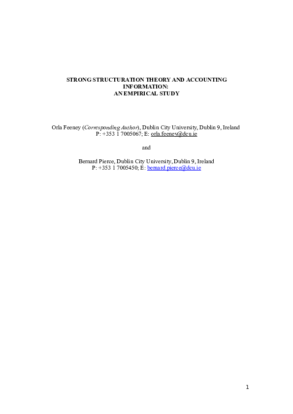 (DOC) Strong structuration theory & accounting information: an ...