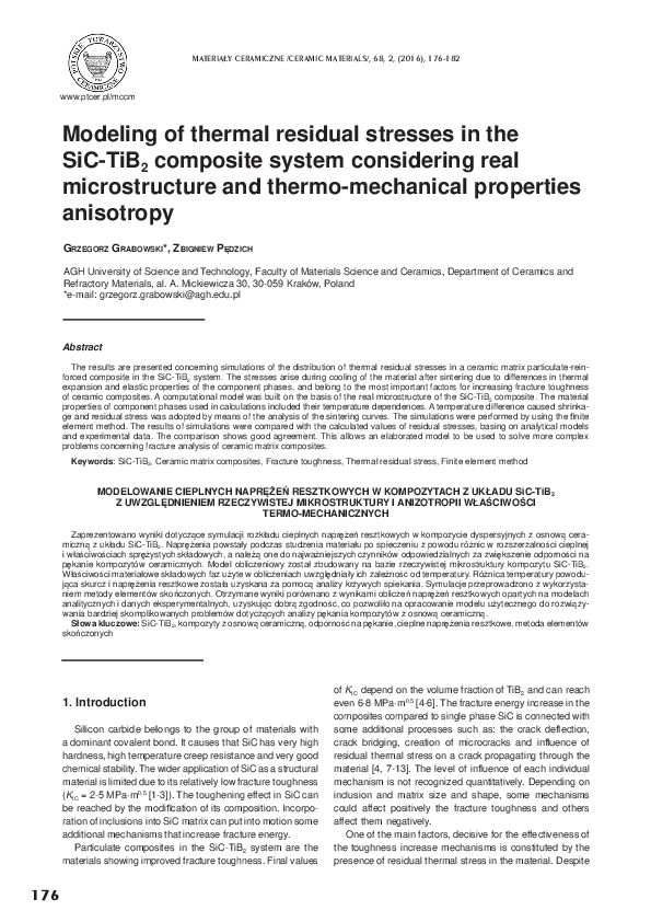 (PDF) Modeling of thermal residual stresses in the SiC-TiB2 composite system considering real ...